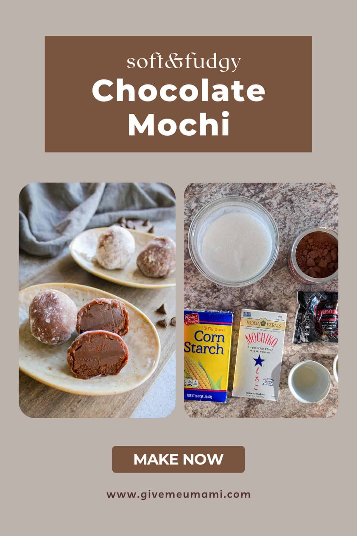 Chocolate Mochi with Ganache Filling | Give Me Umami